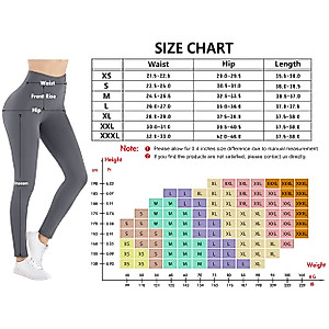 IUGA High Waisted Leggings for Women Running Workout Leggings with Inner Pocket Yoga Pants for Women Black