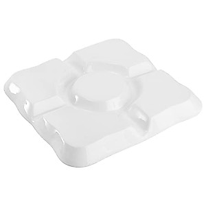 Okllen 3 Pack Porcelain Divided Serving Tray, White Appetizer Tray Platter for Chips and Dip, 5 Compartments Decorative Fruit Veggie Tray Candy Snacks Dishes, Square, 9.5" L x 9.5" W x 1" H