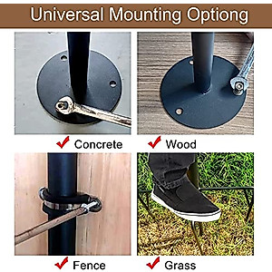 String Light Poles 10 FT, 2 Pack Light Poles for Outside String Lights, Outdoor Light Poles with Fork, Fence Brackets, Base for Hanging String Lights, Metal Poles Stand for Patio Deck Backyard