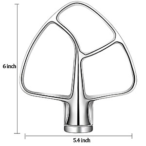 Stainless Steel Flex Edge Beater for KitchenAid Mixer, Fits Tilt-Head Stand Mixer Bowls For 4.5-5 Quart Bowls, Kitchenaid Paddle Attachment by ABTER