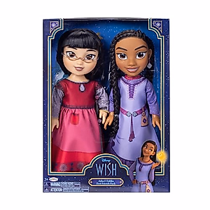 Disney's Wish Asha & Dahlia Dolls Best Friends Pack, 14 Inches Tall, Each with Movie Authentic Outfits and Accessories