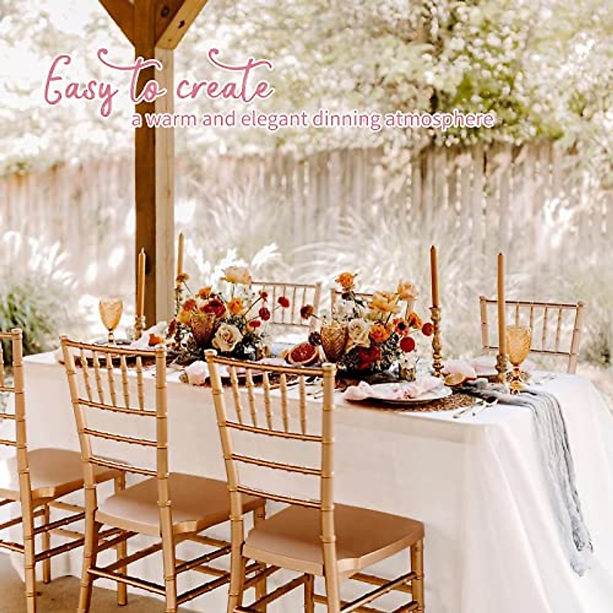 Pesonlook 12 Pack White Tablecloth-60 x 126Inch Rectangle Tablecloth Polyester Table Cloth for 8 Feet Rectangle Tables,Washable Fabric Table Cover for Wedding/Buffet Party/Dining Table/Events