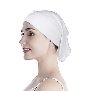 3 Pcs Muslim Inner Hijab Caps Women Solid Color Turban Underscarf Under Hijab Caps Stretchy Breathable Full Cover Undercap Tube Bonnet Under Scarf Hats Beanie