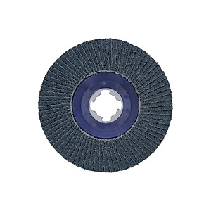 BOSCH FDX27450120 1-Piece 4-1/2 In. X-LOCK Flap Disc 120 Grit Compatible with 7/8 In. Arbor Type 27 for Applications in Metal Blending and Grinding