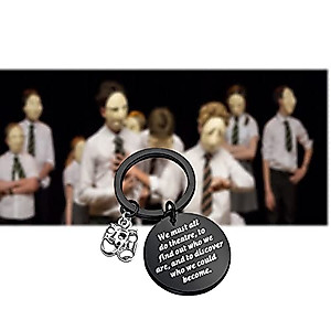 BAUNA Theatre Kechain Muse Comedy Tragedy Mask Actor Actress Keychain(bl)