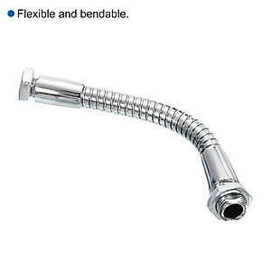 PATIKIL 4.7" Universal Gooseneck, 2Pcs M10 Fine Thread Metal Hose Flexible Arm Gooseneck Tube Extension for Multifunction DIY, Silver Tone
