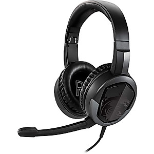 MSI Gaming Detachable Microphone Lightweight and Foldable Headband Design Gaming Headphone (Immerse GH30 V2), Black, Large
