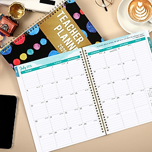 2023 Planner – Weekly and Monthly Planner 2023, Jan 2023 – Dec 2023, 2023 Weekly Monthly Planner with Monthly Tab, 8.46" x 6.37", Twin-Wire Binding, Thick Paper, Back Pocket, Elastic Closure - Black Pattern