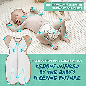CCOCCOZAM Swaddle, Organic, Air mesh, White, Medium, 3-6 momths, 13-19 lbs, Transition Baby Sleep Sack Allow Your Baby to Sleep in a Preferred up-arm Position, Designed for Free Hand Movement