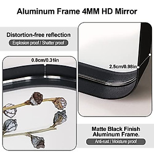 Floresita Black Bathroom Mirror for Wall 24 x 36 Inch Aluminum Alloy Metal Framed Mirror Non-Rusting Black Vanity Mirror Wall Mounted for Modern Farmhouse