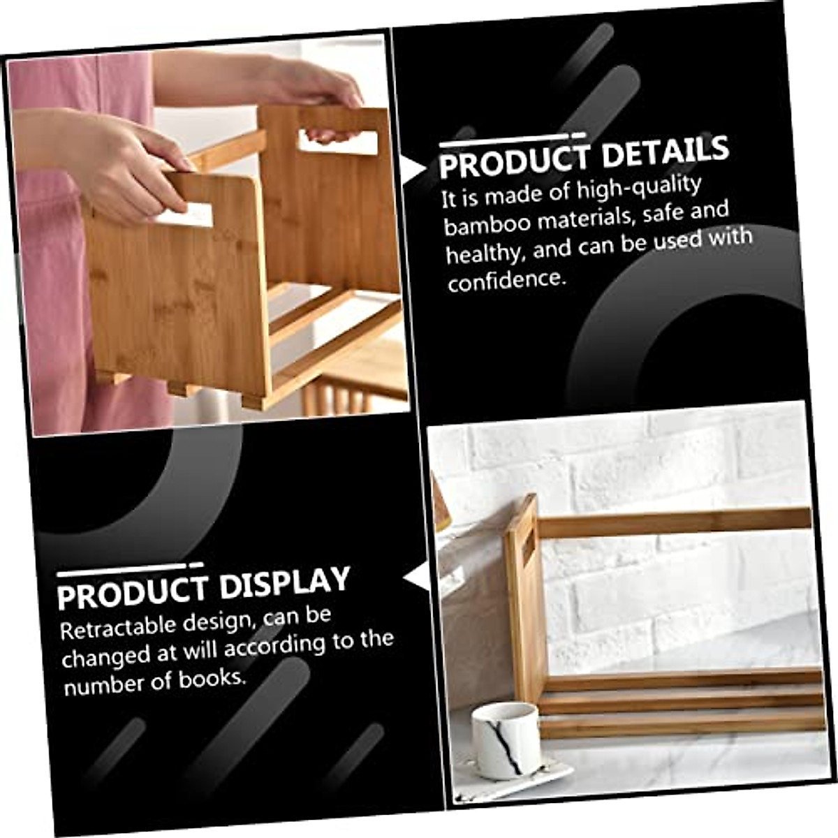 DOITOOL 1pc Bookshelf Storage Rack Children Bookshelf Bookshelf for Desk Heavy Duty Bookshelf Desk Bookshelf Wooden Bookshelf Expandable Desktop Organizer Book Holder Desktop Decor Bamboo
