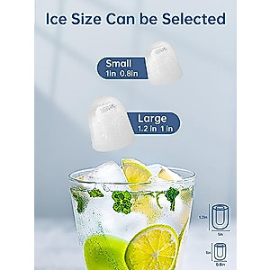Myetasser Countertop Ice Maker, Portable Ice Maker Machine with Ice Scoop and Basket, 9 Bullet Ice Ready in 6 Mins, Make 33lbs ice in 24 hrs, Self-Cleaning, Ice Maker for Home/Kitchen/Office