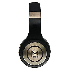 Morpheus 360 Bluetooth Headphones, Wireless Headphones Over Ear, Wireless Headset with Microphone, Black with Gold Accents, Comfortable Design HP5500G