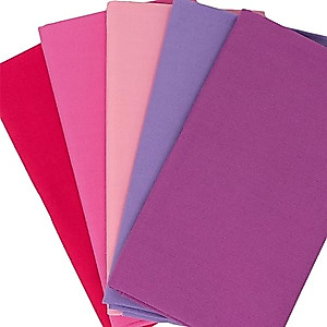Singer Fabric, 100% Cotton, Pink Purple Sunset Solid 5Pc Bundle