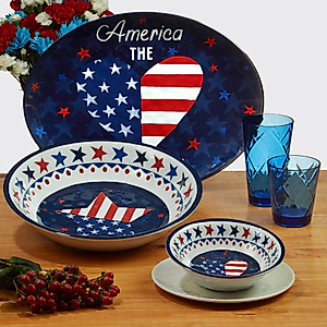 Certified International Stars & Stripes Melamine Hostess/Serving Set, Multicolor, Large, 3 Piece