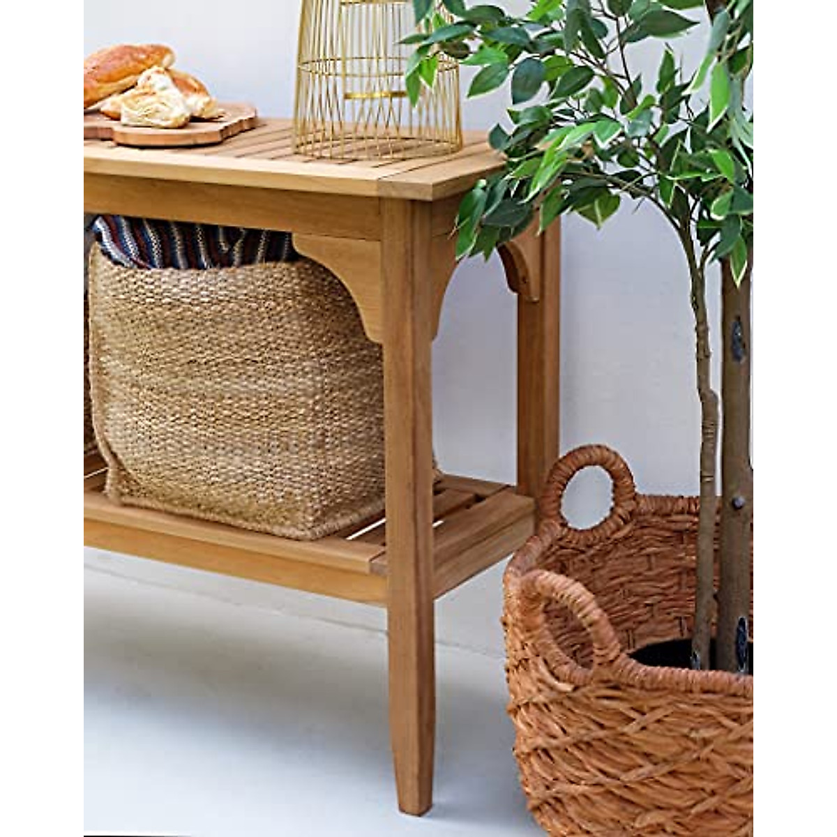 Cambridge Casual Indonesian Teak Auburn Outdoor Console Table, Natural