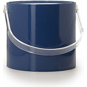 Mr. Ice Bucket By Stephanie Imports Hand Made In USA Blue Double Walled 3-Quart Insulated Ice Bucket With Clear Lucite Lid and Handle