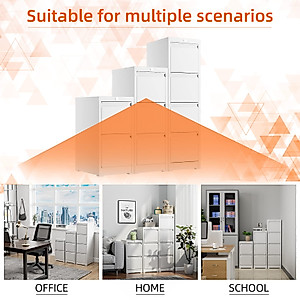 Aobabo 2 Drawer Vertical File Cabinet,Metal Office Files Storage Cabinet with Lock,Filing Cabinets for A4 Letter/Legal Size,14.96" W x 17.72" D x 28.3" H,White,Assembly Required………