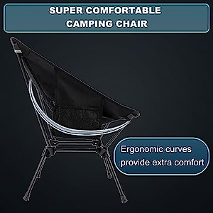 RCCQPP Camping Chairs - Lightweight, Compact, and Folding Chairs Foldable Backpacking Chair - Ultra Durable for Hiking, Beach, Lawn - Aluminum Alloy Frame, Side Pockets - Ideal for Adults and Kids