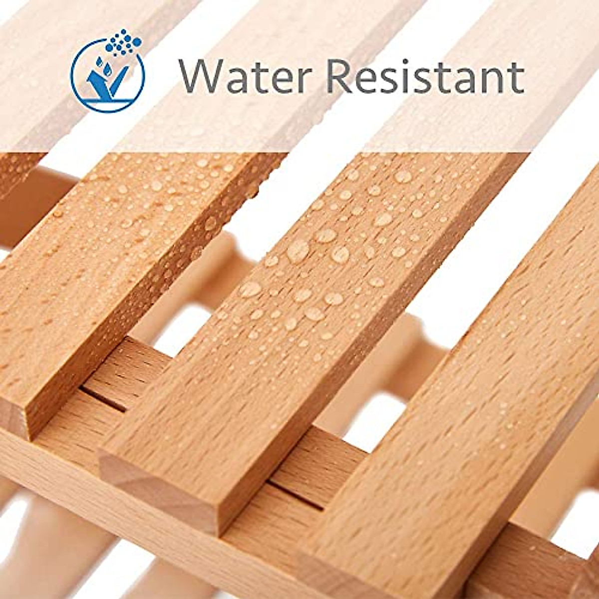 EZOWare Bathroom Storage Shelf, 4-Tier Collapsible Narrow Storage Organizer Rack Accent Tower Display Shelving – Rubberwood