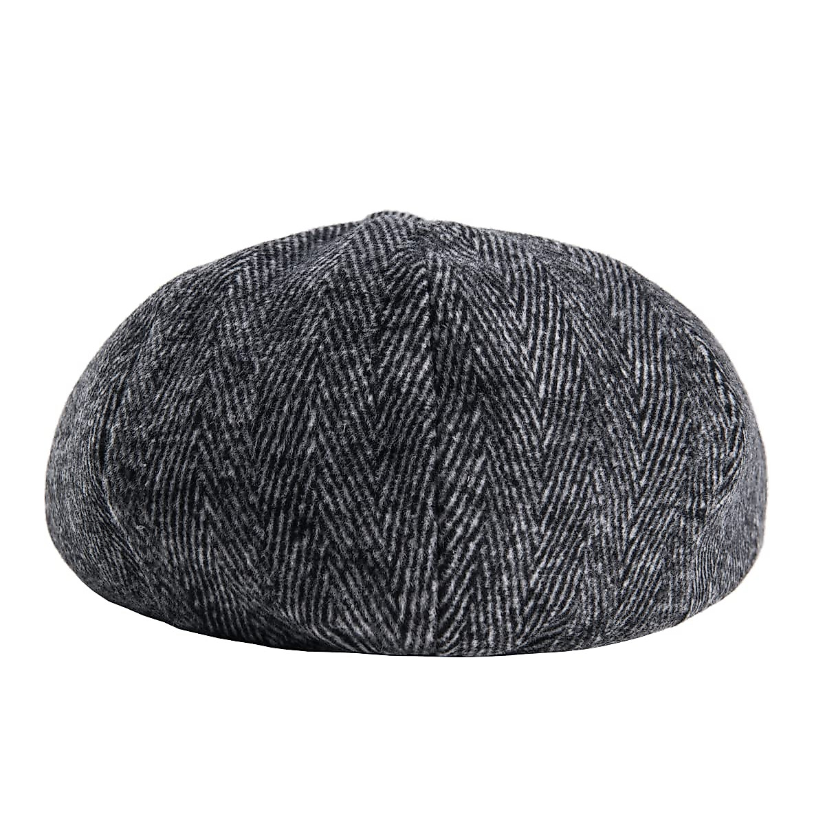 Hccfit 2 Pack Newsboy Cap Peaky Herringbone Baker Boy Flat Caps for Men Women (Black and Gery)