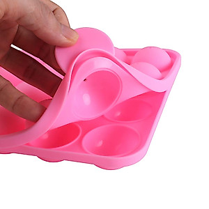 WARMBUY 20 Cavity Silicone Cake Pop Mold Lollipop Baking Mold Tray with Sticks, Pink