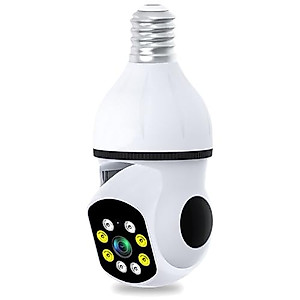 SXBCyan Wireless WiFi Light Bulb Camera,Security Camera for Home Surveillance,Spotlight E27 360 Degree Panoramic Wireless Security IP Camera (Size : 2mp Camera)
