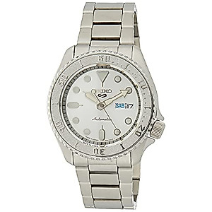 SEIKO Men's 5 Sports Automatic Watch with Stainless Steel Strap, Silver, 22 (Model: SRPE71)