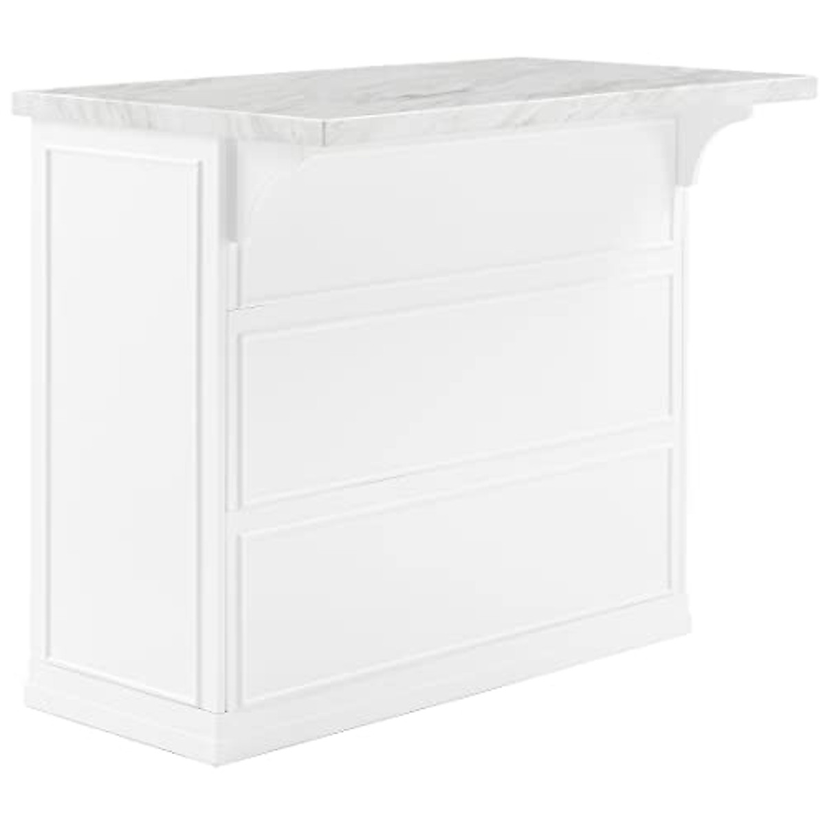 Crosley Furniture Cutler Kitchen Island with Faux Marble Top, White