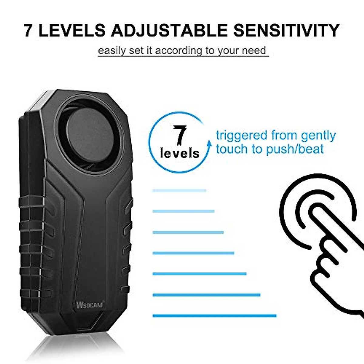 Wsdcam Bike Alarm with Remote 3 Pack, 113dB Wireless Anti-Theft Vibration Motorcycle Bicycle Alarm Waterproof Vehicle Security Alarm System