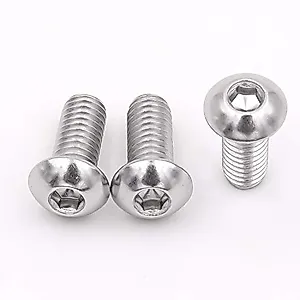KINJOEK 50 Packs 5/16-18 x 3/4 Inch Button Head Socket Cap Screws, Allen Socket Drive, 304 Stainless Steel 18-8, Full Thread, Bright Finish, Heavy Duty Machine Hexagon Screw Drive