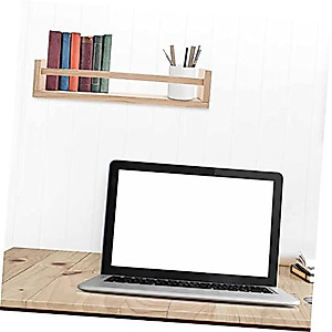 LIFKICH 1set Wooden Shelf Multi-Function Wall Shelf Bathroom Floating Shelves Wall Hanging Rack Modern Floating Wall Floating Shelf Hanging Wall Shelves Wall Towel Rack Shelf Decor Khaki