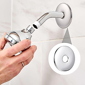 PAGOW 2 Pcs Stainless Steel Shower Arm Flange, Round Escutcheon Plate, Shower Pipe Covers for Bathroom, Shower Faucet Cover Plate for Shower Arms, Pipes - Silver (OD 3.15in, ID 0.84in)