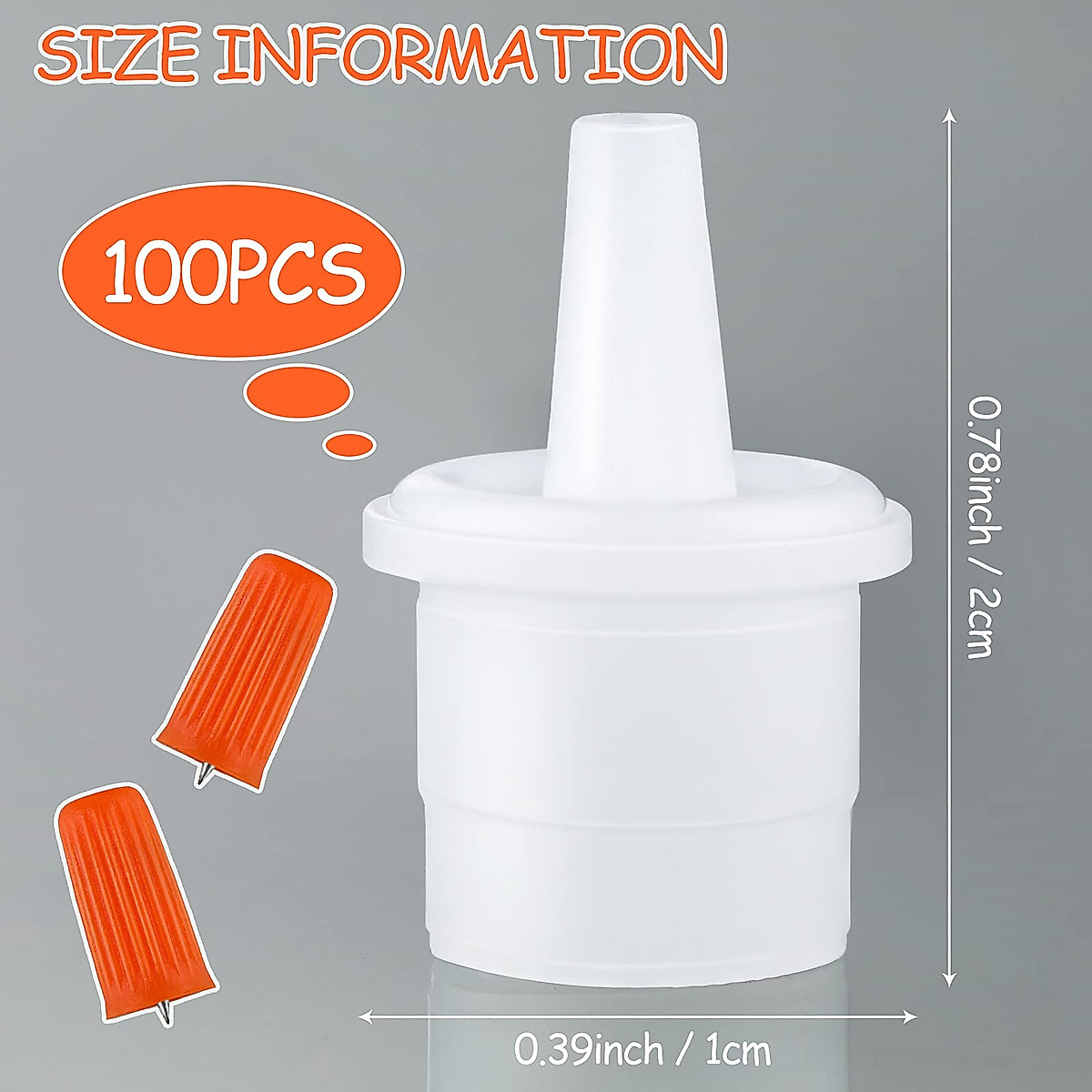 104 Pieces Eyelash Glue Replacement Eyelash Glue Bottle Nozzle Caps False Lash Grafting Adhesive Glue Bottle Plug Mouth Tips Glue Bottle Pins Blocking Needle for Home Salon Eyelash Extensions Tools