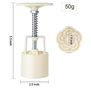 Dadam Cookie Press Mid-Autumn Festival Hand-Pressure Moon Cake Mould with 6 Pcs Mode Pattern for 1 Sets - 50g Cookie Stamp Mooncake Mold Set - Cookie Stamps DIY Decoration Press Cake Cutter