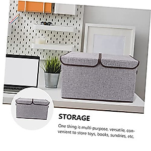 Zerodeko Handles Toys Bins with Organizer Grey Cube Cubes Shelves Larger Basket Large Folding Collapsible Lids Foldable Clo Booksgrey for Double Lid Container Clothing Wardrobe Papers Home