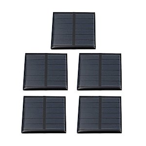Treedix 5pcs 3V 150mA Polysilicon Solar Panel Glue Solar Cell Battery Charger DIY Solar Product Mini Small Solar Panel Module Kit Polycrystalline Silicon Encapsulated in Waterproof Resin (150mA)