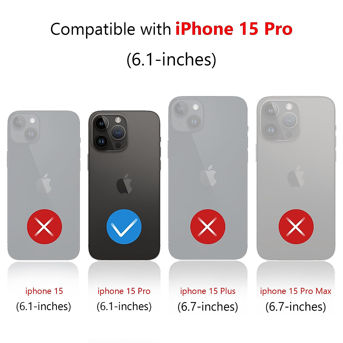 Varikke for iPhone 15 Pro Wallet Case, Detachable iPhone 15 Pro Case Magnetic Wallet for Women with Card Holder & Kickstand, Glitter PU Leather Wrist Strap Phone Cases for iPhone 15 Pro 6.1", Silver