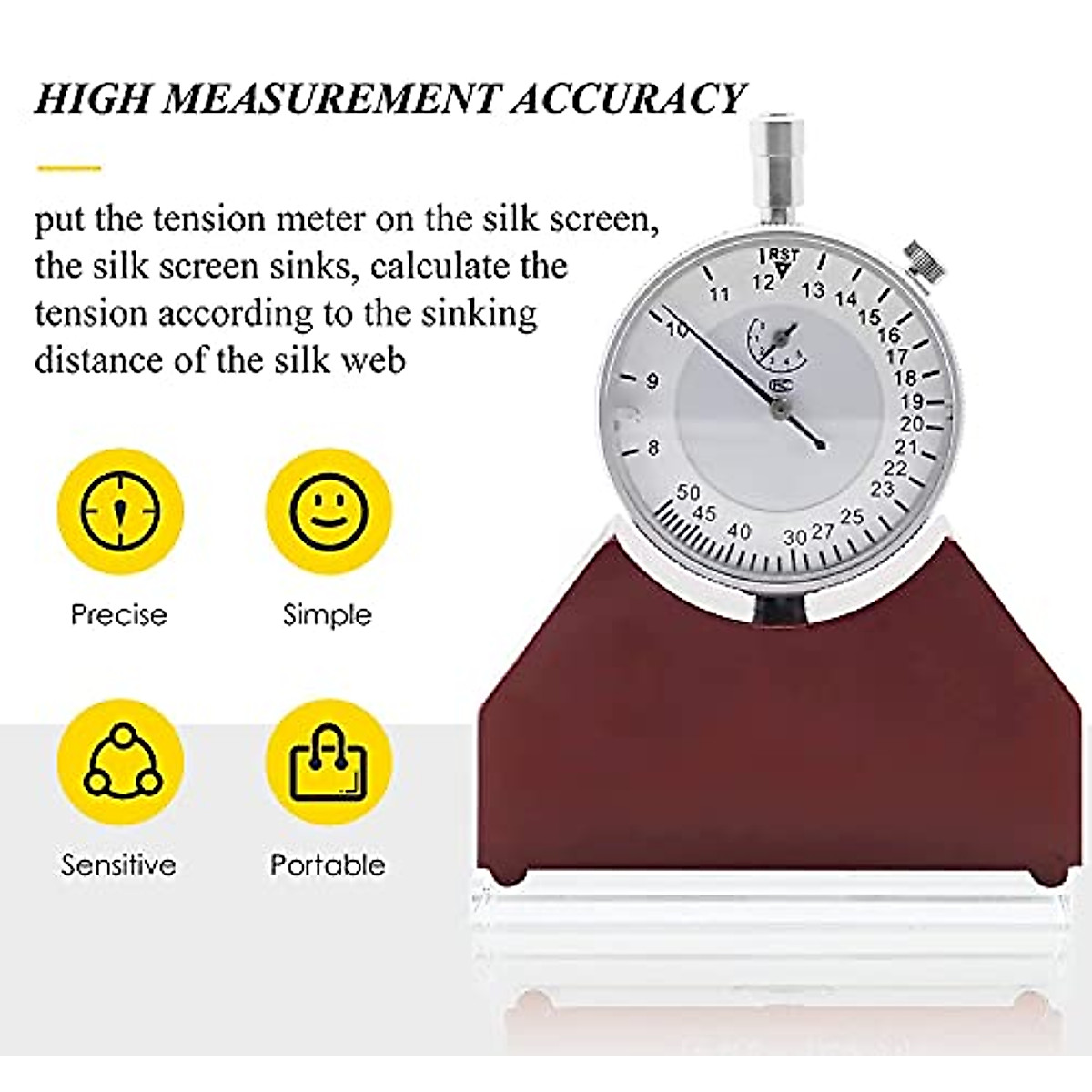 CGOLDENWALL High Precision Silk Screen Printing Tension Meter mesh Tension Meter Force Meter Tester Newton Tension Meter Gauge Measurement Tool in Silk Print 7-36N
