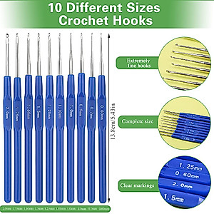 Zlulary 116 PCS Crochet Hooks Sets, Ergonomic Crochet Hooks Kits with Storage Bag and Crochet Needle Accessories, DIY Crochet Needles Kit for Beginners and Experienced Crochet Hook Lovers