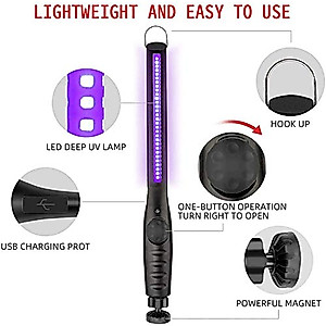 AACC Pack of Two 30 LED Cleaning Wand, Portable Cleaning Lamp with USB Charging, for Home Office Travel