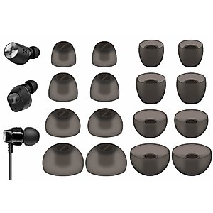 8 Pairs Compatible with Sennheiser CX Plus/Momentum 2 Ear Tips, XS/S/M/L 4 Size Replacement Soft Flexible Silicone Eartips Earbuds Accessories Compatible with Sennheiser CX 300S - Gray