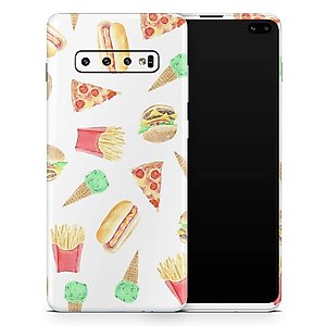DesignSkinz The Fun Fries,Pizza,Dogs, and Icecream Protective Vinyl Decal Wrap Skin Cover Compatible with The Samsung Galaxy S20 (Screen Trim & Back Glass Skin)