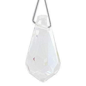Gem Avenue Teardrop Shape Clear AB Austrian Crystals 1.25 Inch 925 Sterling Silver Charm Pendant for Women