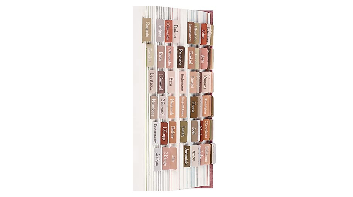Earth Tone Bible Tabs - Large Print, Easy to Apply & Durable