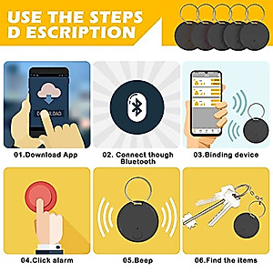 10 Pcs Portable GPS Tracking Device Mobile Tracking Smart Anti Loss Dog Locator Key Finder GPS Smart Tracker Device for Kids Dog Pet Cat Wallet Keychain Luggage, Alarm Reminder, App Control
