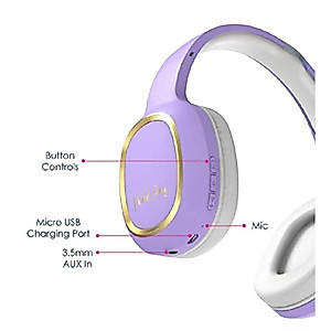 Packed Party Wireless Pink Bluetooth Headphones (Purple)