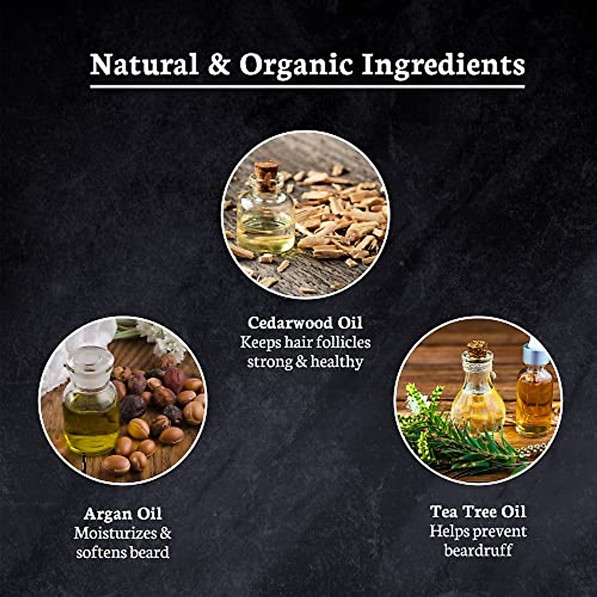 Beard Growth Oil for Men with Cedarwood and Tea Tree Oil - Easy Beard Dispenser and Pump for Mens Beard Care - Sulfate Free Beard Softener - Thickening Beard Exfoliator for Men (2oz)