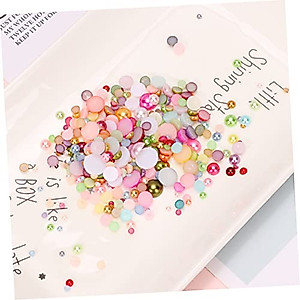 COHEALI 1 Necklace Beads Gemstone Beads Flat Back Pearl Flat Nail Sticker Pearl Beads Beading Kits DIY Beads Loose Beads Scattered Beads Manicure Material Package Beads for Crafts
