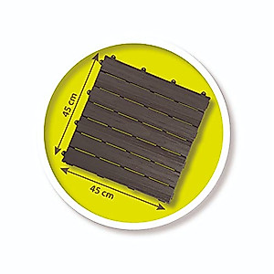 Smoby- Set of 6 Playhouse, Floor Tiles, Brown, Indoor or Outdoor Use, Plastic, Convenient for Use with Most Playhouses, for Ages 2 and up